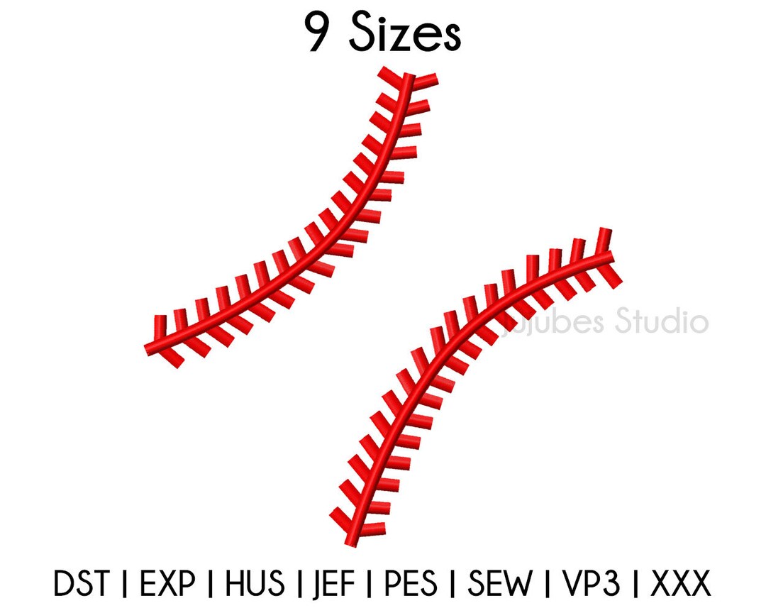 9 Sizes Baseball Stripes Embroidery Designs, Baseball Embroidery Design ...