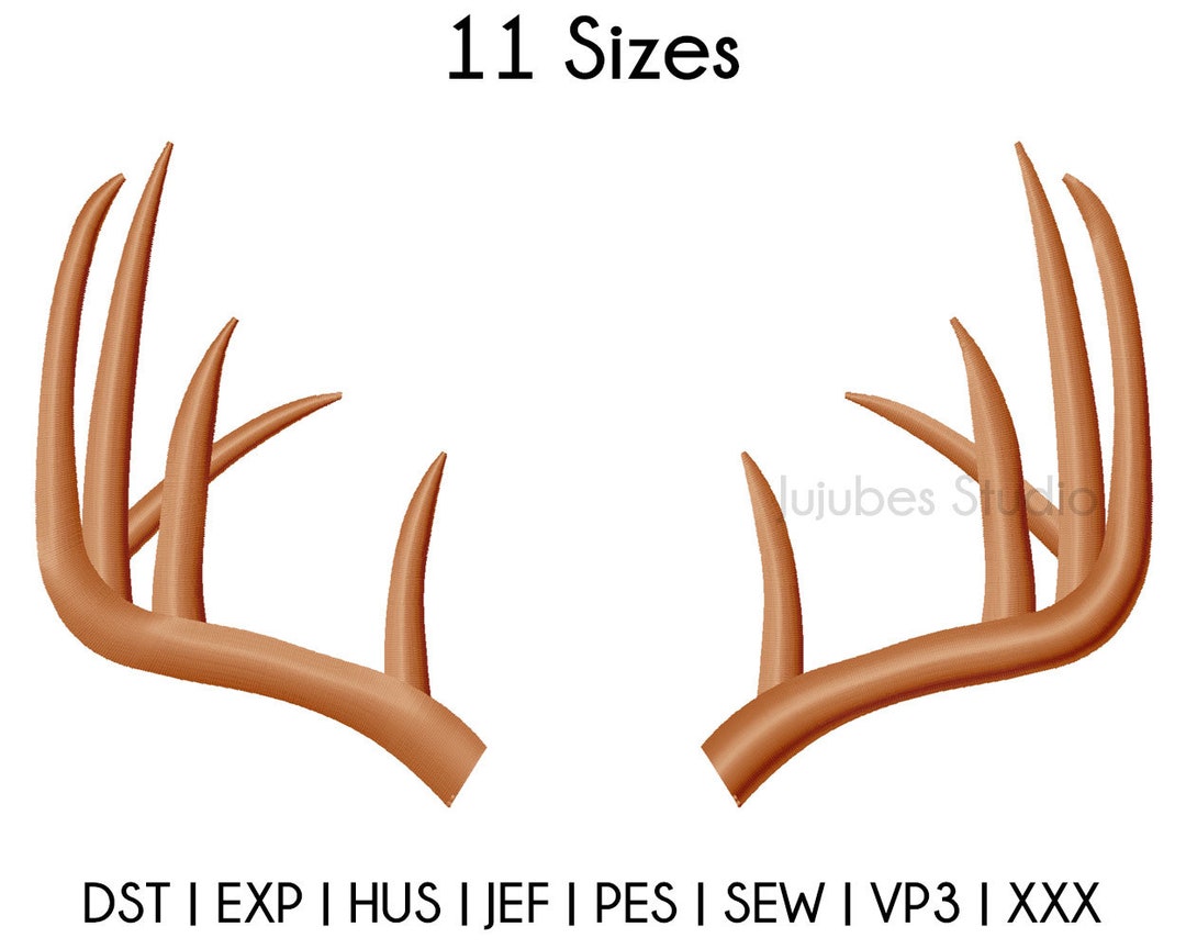 11 Sizes Deer Antlers Embroidery Designs, Christmas Embroidery Design ...