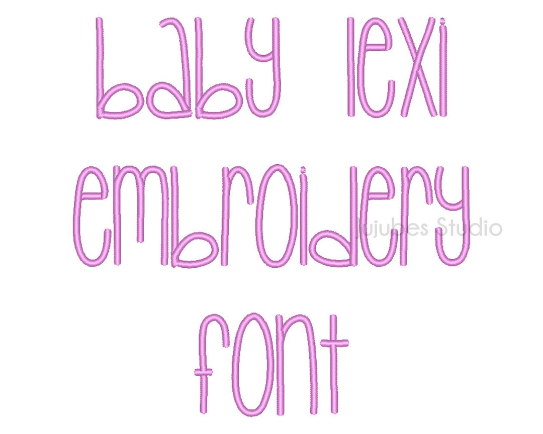5 Sizes Baby Lexi Embroidery Font, Embroidery Fonts BX, Embroidery ...