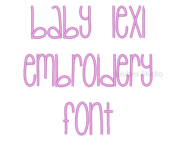 5 Sizes Baby Lexi Embroidery Font Embroidery Fonts BX - Etsy