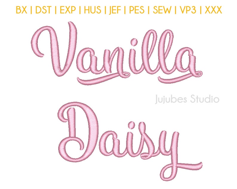 5 Sizes Set 2 Vanilla Daisy Embroidery Font Embroidery Fonts - Etsy