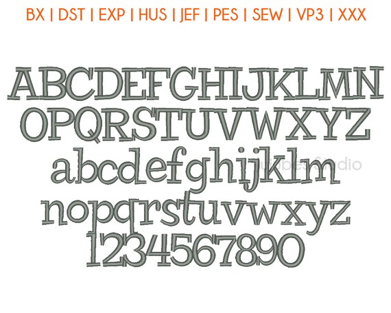 5 Sizes Chowderhead Embroidery Font Embroidery Fonts BX - Etsy