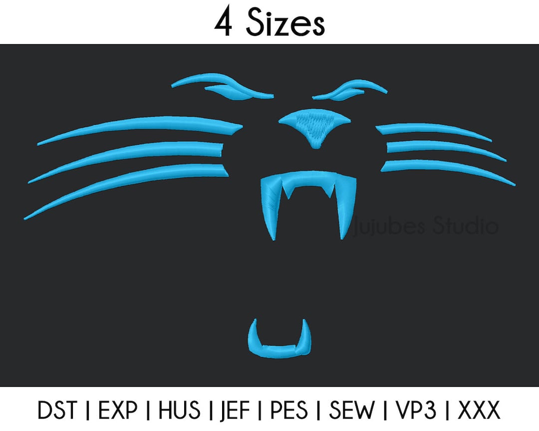 4 Sizes Panthers Embroidery Designs, Football Embroidery Design ...