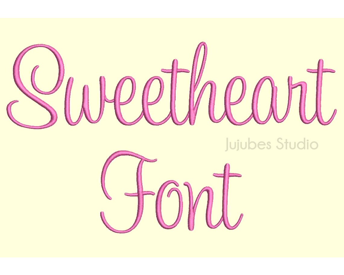 3 Sizes Sweetheart Embroidery Font, Embroidery Fonts BX, Embroidery ...