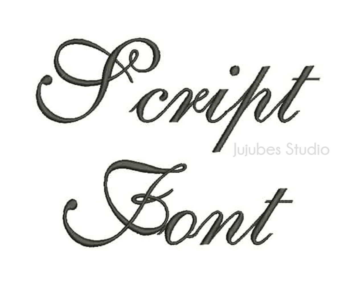 3 Sizes Script Embroidery Font Embroidery Fonts BX - Etsy