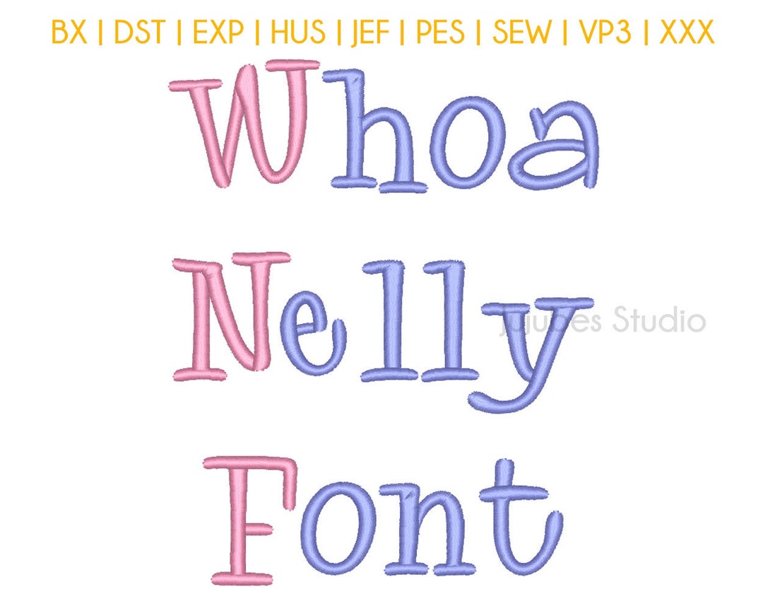 5 Sizes Whoa Embroidery Font, Embroidery Fonts BX, Embroidery Designs ...