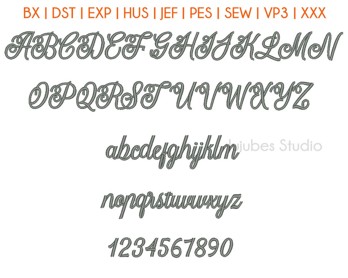 5 Sizes Set 1 Letterline Embroidery Font Embroidery Fonts BX - Etsy