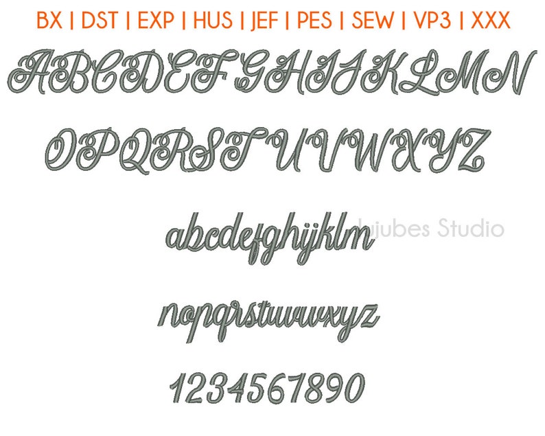 5 Sizes Set 1 Letterline Embroidery Font Embroidery Fonts BX - Etsy