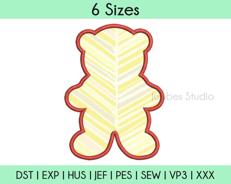 6 Sizes Outline Bear Applique Embroidery Designs Bear - Etsy