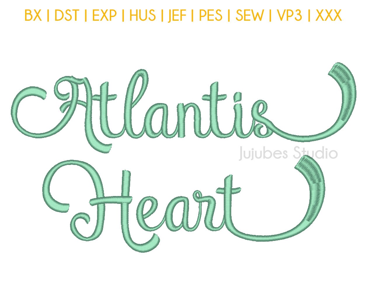 5 Sizes Set 2 Atlantis Embroidery Font Embroidery Fonts BX | Etsy