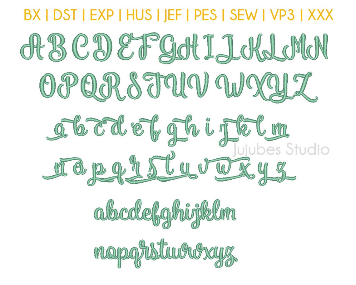 5 Sizes Set 2 Vanilla Daisy Embroidery Font Embroidery Fonts | Etsy