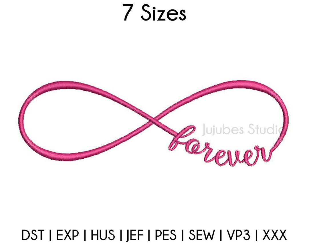 7 Sizes Forever Infinity Embroidery Designs, Love Embroidery Design ...