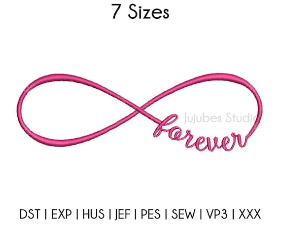 7 Sizes Forever Infinity Embroidery Designs Love Embroidery | Etsy