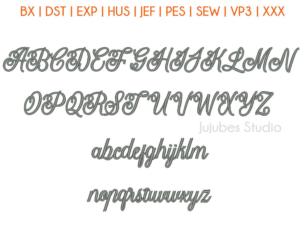 5 Sizes Set 2 Letterline Embroidery Font Embroidery Fonts BX | Etsy