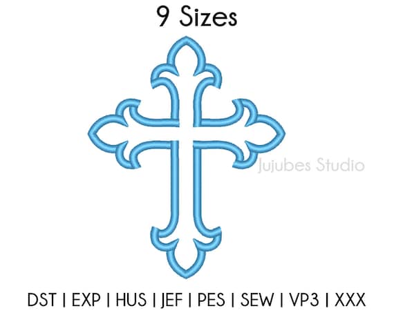 9 Sizes 2 T Cross Applique Embroidery Designs Cross - Etsy