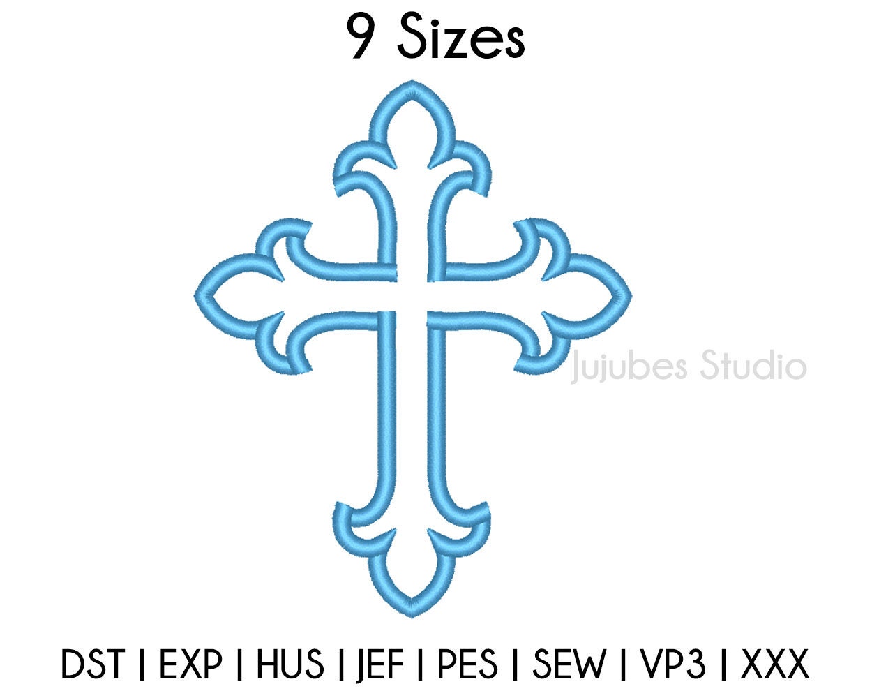 9 Sizes #2 T Cross Applique Embroidery Designs, Cross Embroidery ...