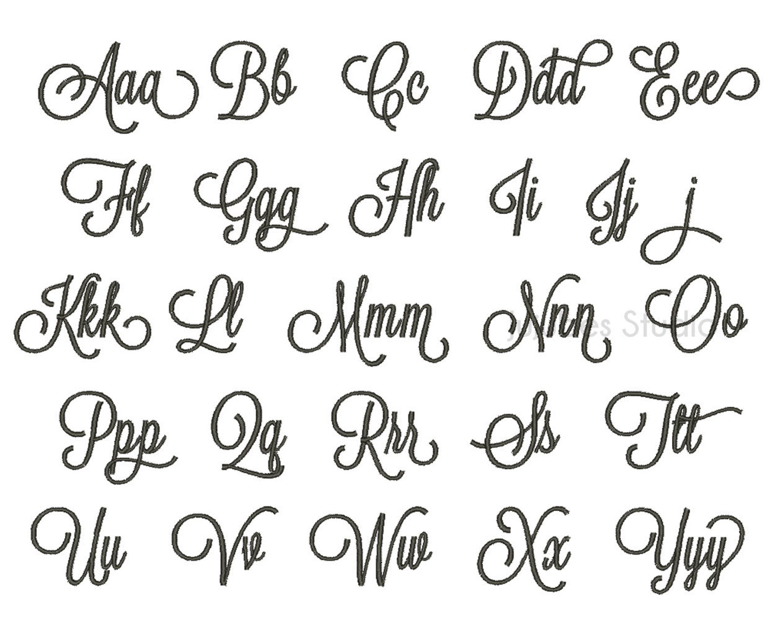 7 Sizes Benny Embroidery Font, Embroidery Fonts BX, Embroidery Designs ...
