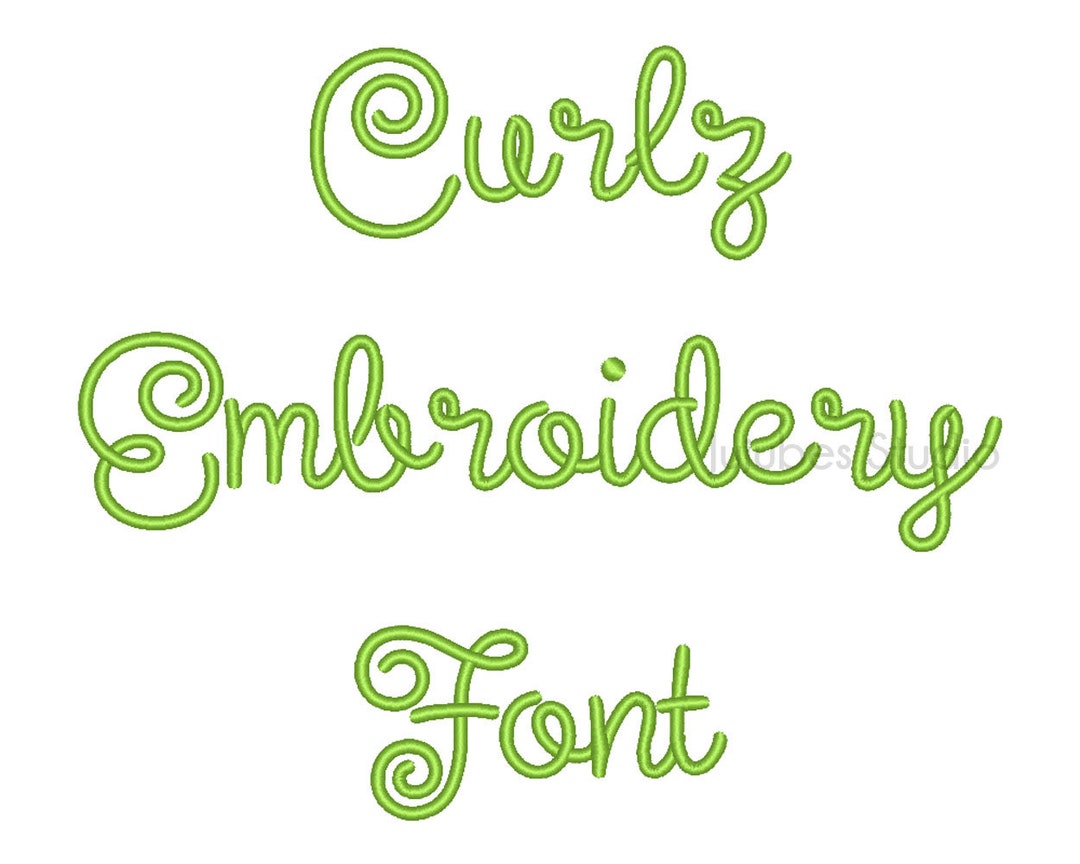 5 Sizes Curlz Embroidery Font, Embroidery Fonts BX, Embroidery Designs ...
