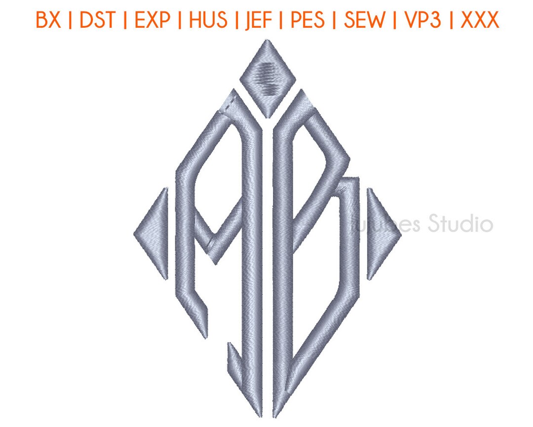 6 Sizes Bindi Monogram Fonts, Embroidery Fonts BX, Embroidery Designs ...