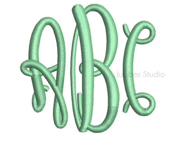 3 Sizes Oval Monogram Fonts Embroidery Fonts BX Embroidery - Etsy