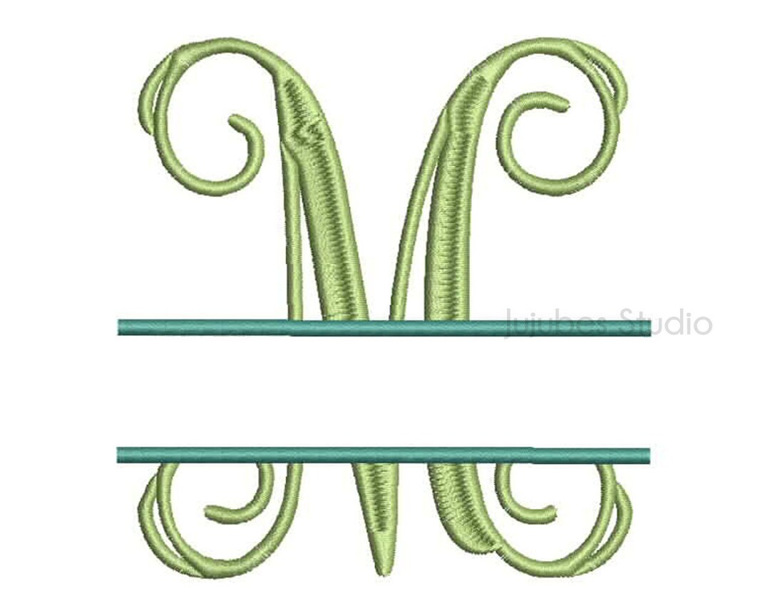 5 Sizes Split Interlocking Monogram Fonts, Embroidery Fonts BX ...