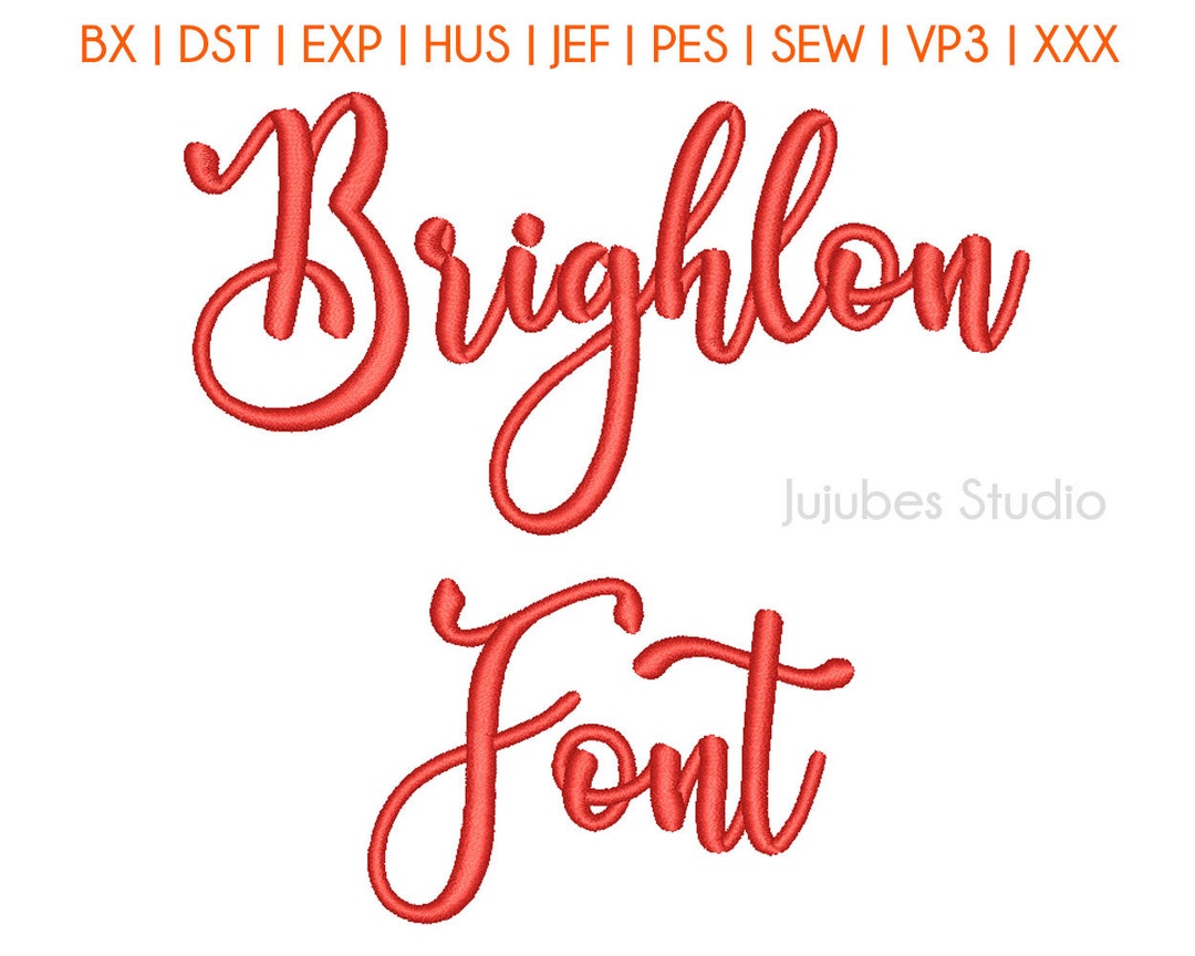 5 Sizes Brighlon Embroidery Font, Embroidery Fonts BX, Embroidery ...