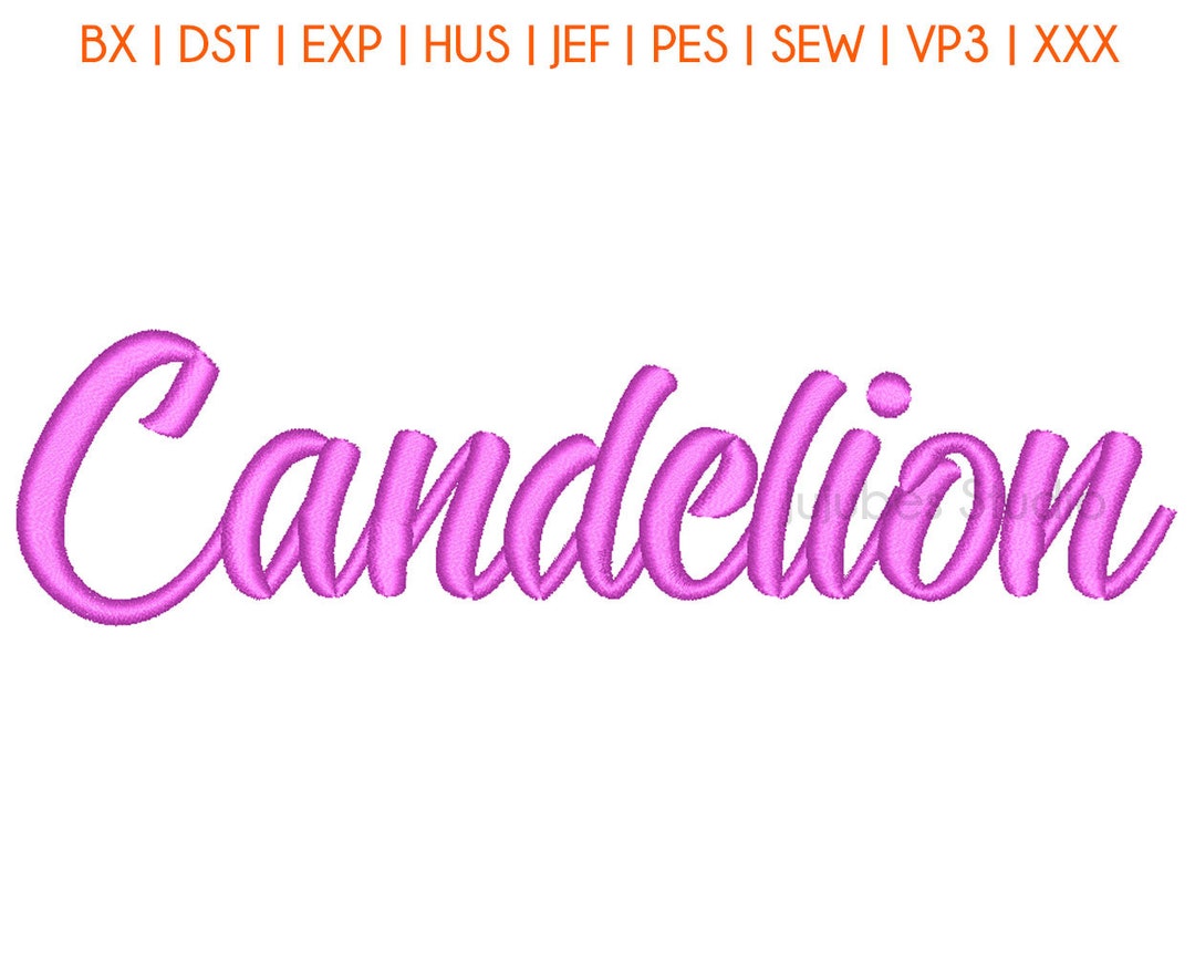 5 Sizes Candelion Embroidery Font, Embroidery Fonts BX, Embroidery ...