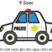 9 Sizes Police Car Applique Embroidery Designs, Car Embroidery Applique ...