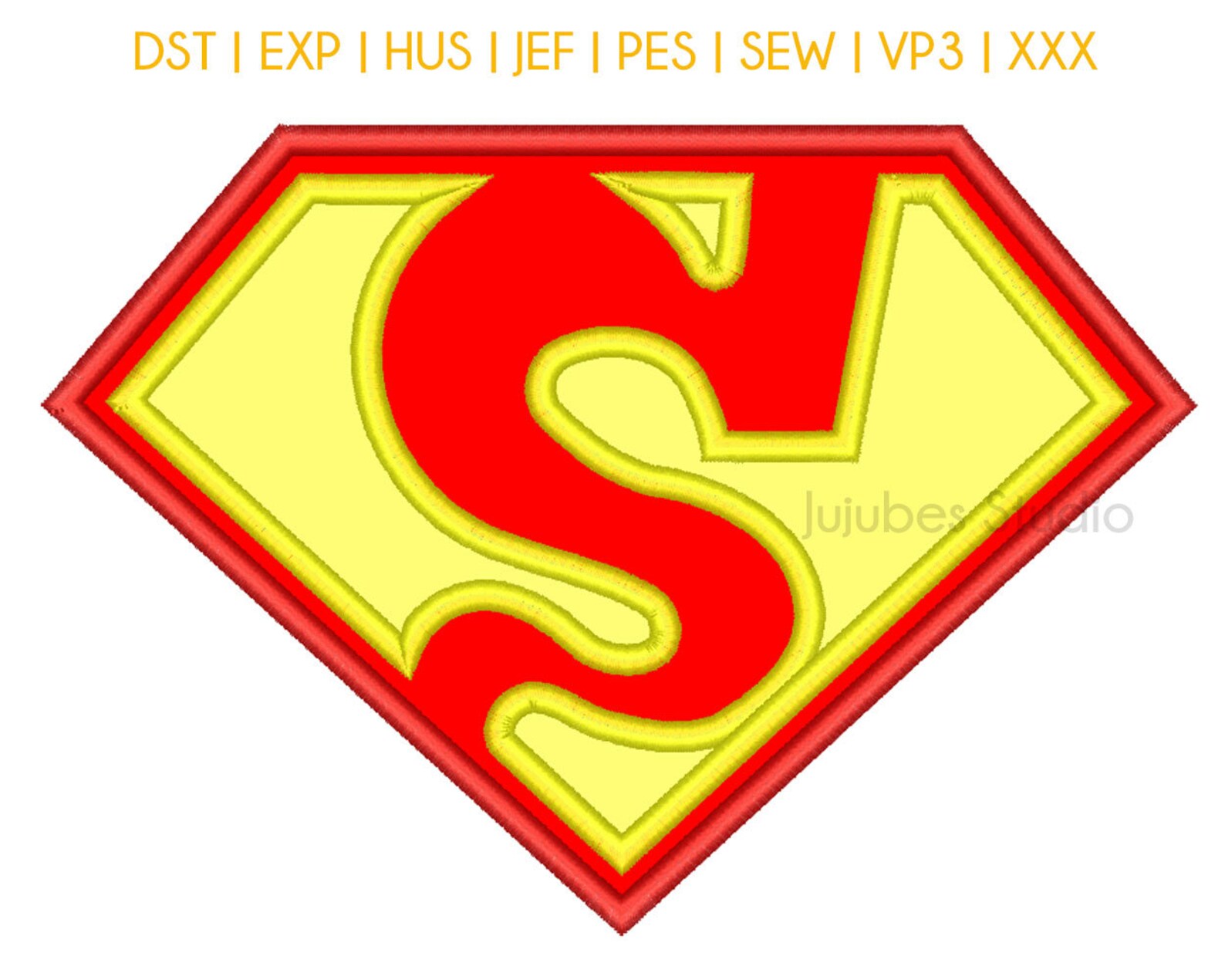 7 Sizes S Superman Applique Monogram Fonts | Etsy