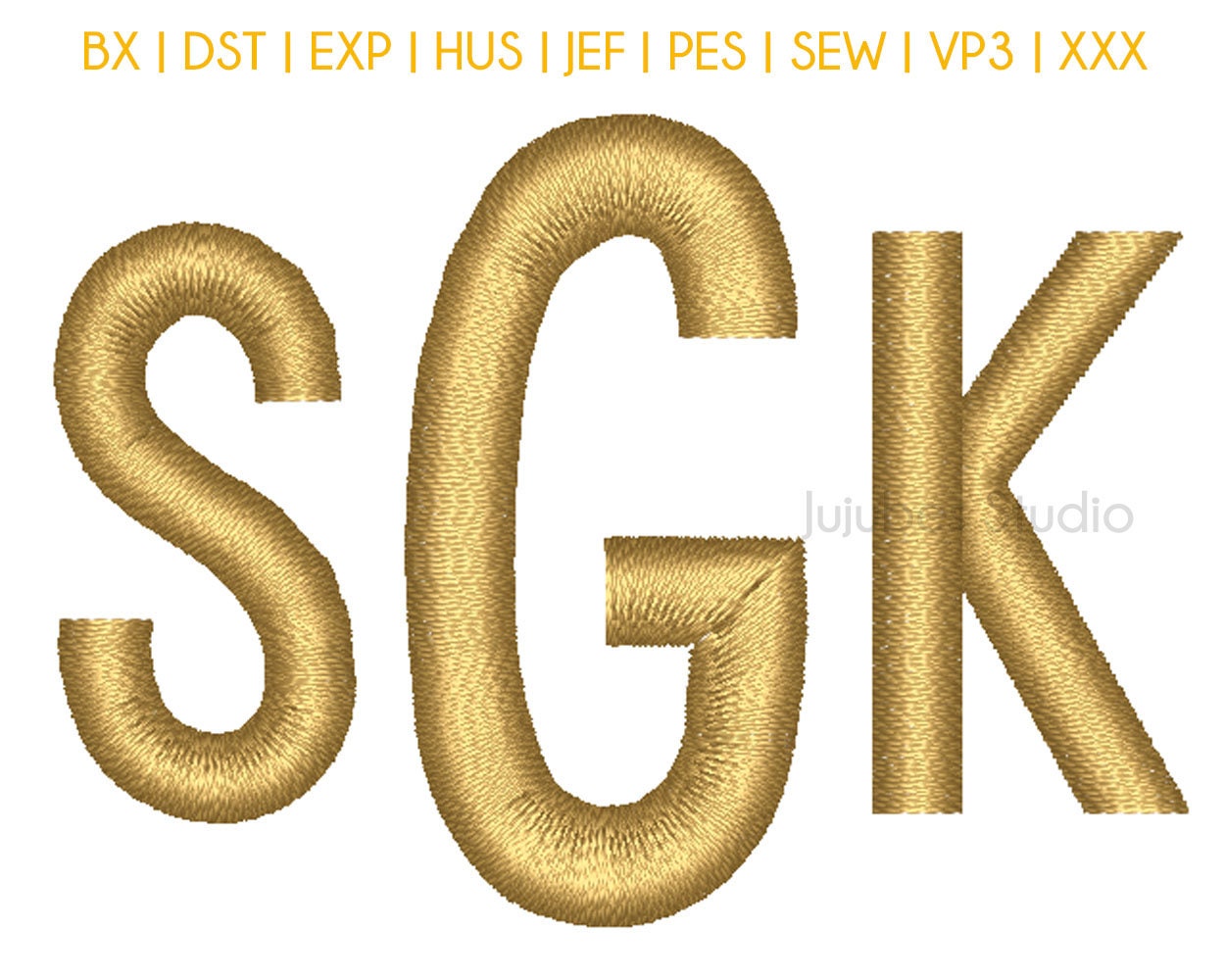 5 Sizes Modern Monogram Fonts Embroidery Fonts BX Embroidery | Etsy