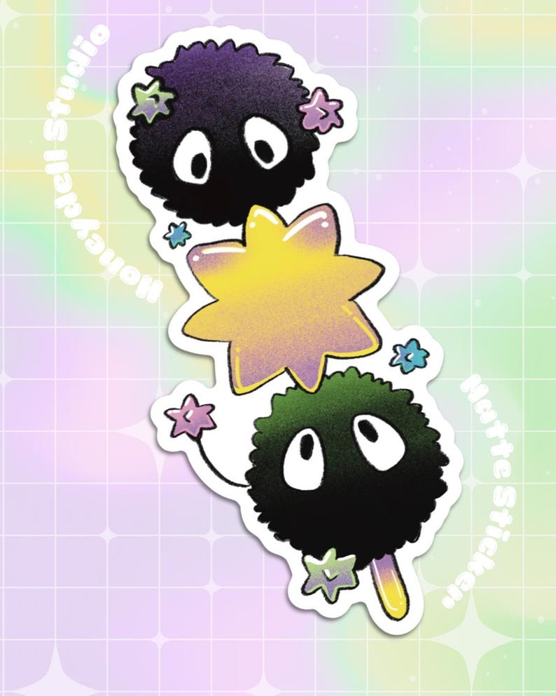 Matte Soot Sprite Dango Tanghulu Sticker - Etsy