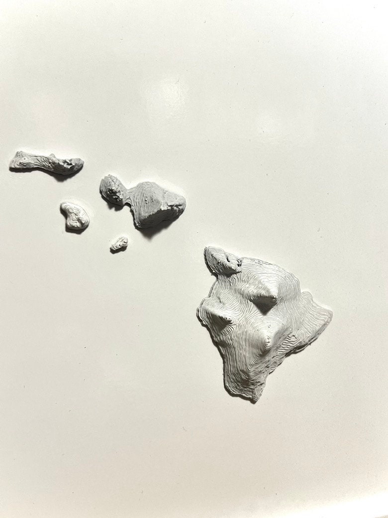 3D Hawaii Relief Map Topographical Terrain Three Dimensional - Etsy