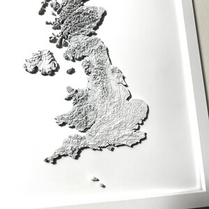 3D United Kingdom Relief Map, Topographical UK, Three Dimensional Tactile Artwork, Framed, 3D ...