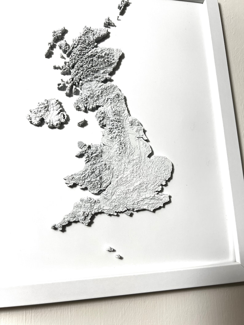 3D United Kingdom Relief Map, Topographical UK, Three Dimensional ...