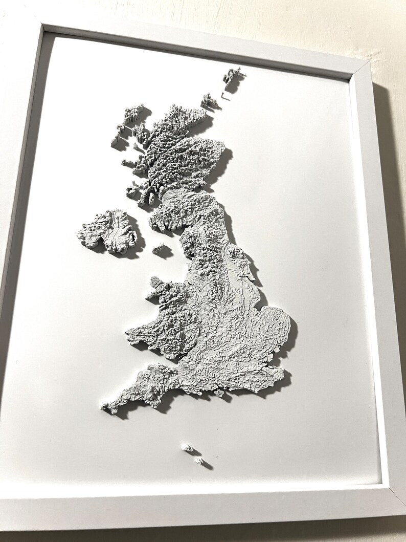 3D United Kingdom Relief Map, Topographical UK, Three Dimensional ...