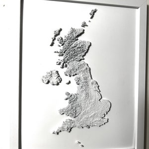 3D United Kingdom Relief Map, Topographical UK, Three Dimensional ...