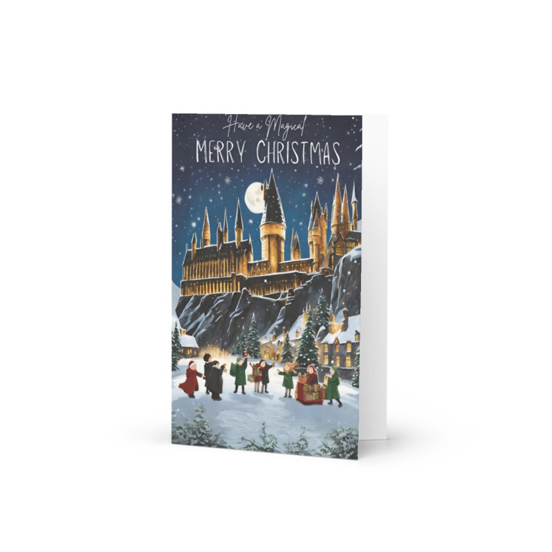Wizarding School of Magic Christmas Card, Merry Christmas, Greetings ...