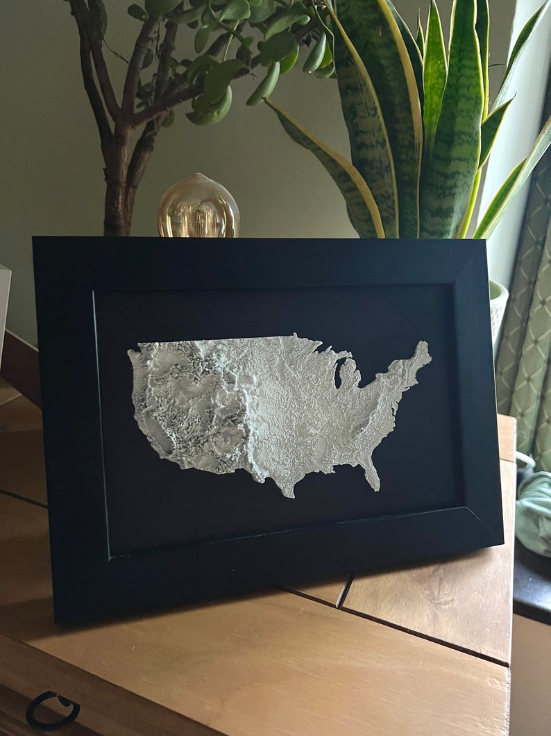 3D Printed USA Relief Map, Topographical United States of America ...