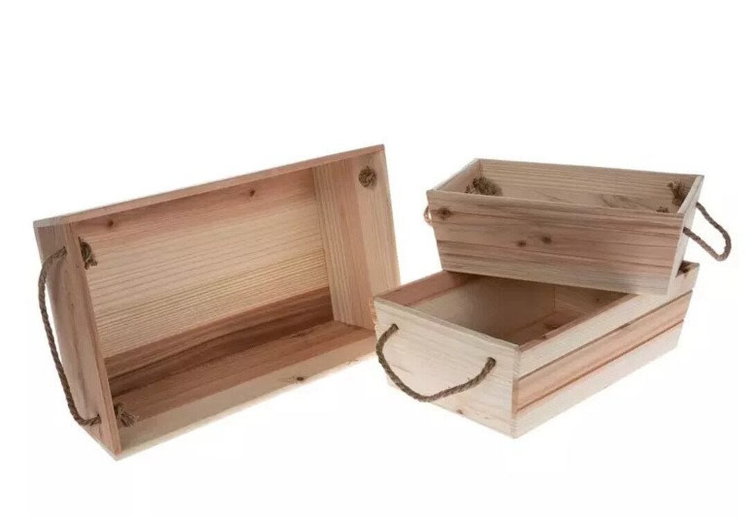 Wood Containers Set 3-piece Set - Etsy