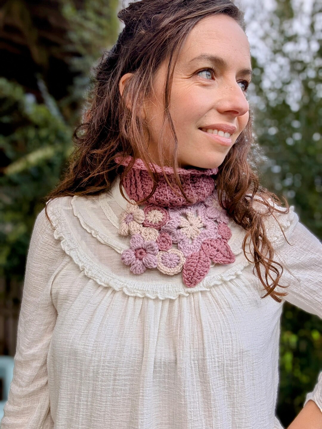 Crochet Guide - Flower Jewel Scarf - Etsy