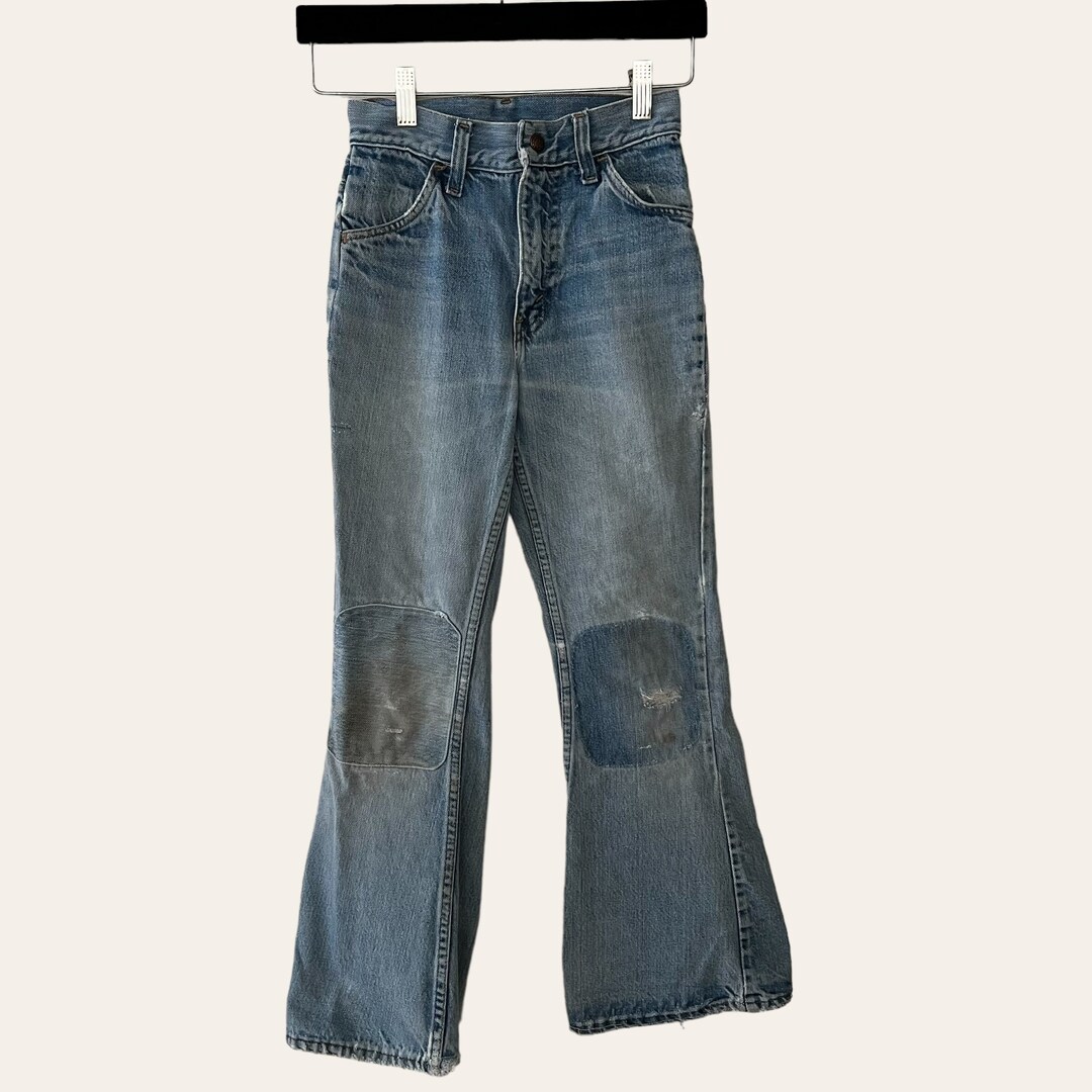 Vintage Kids Thrashed Bell Bottom Jeans, Tagged 12 Years - Etsy