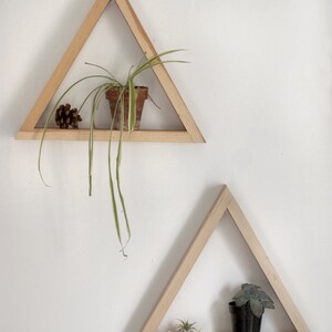 Set of 3 Farmhouse Triangle Pyramid Wooden Wall Shelves - Etsy