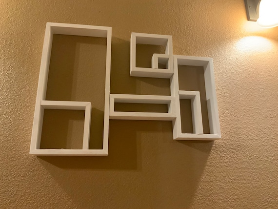 Solid Wood Rectangular and Square Design Shelf - Etsy