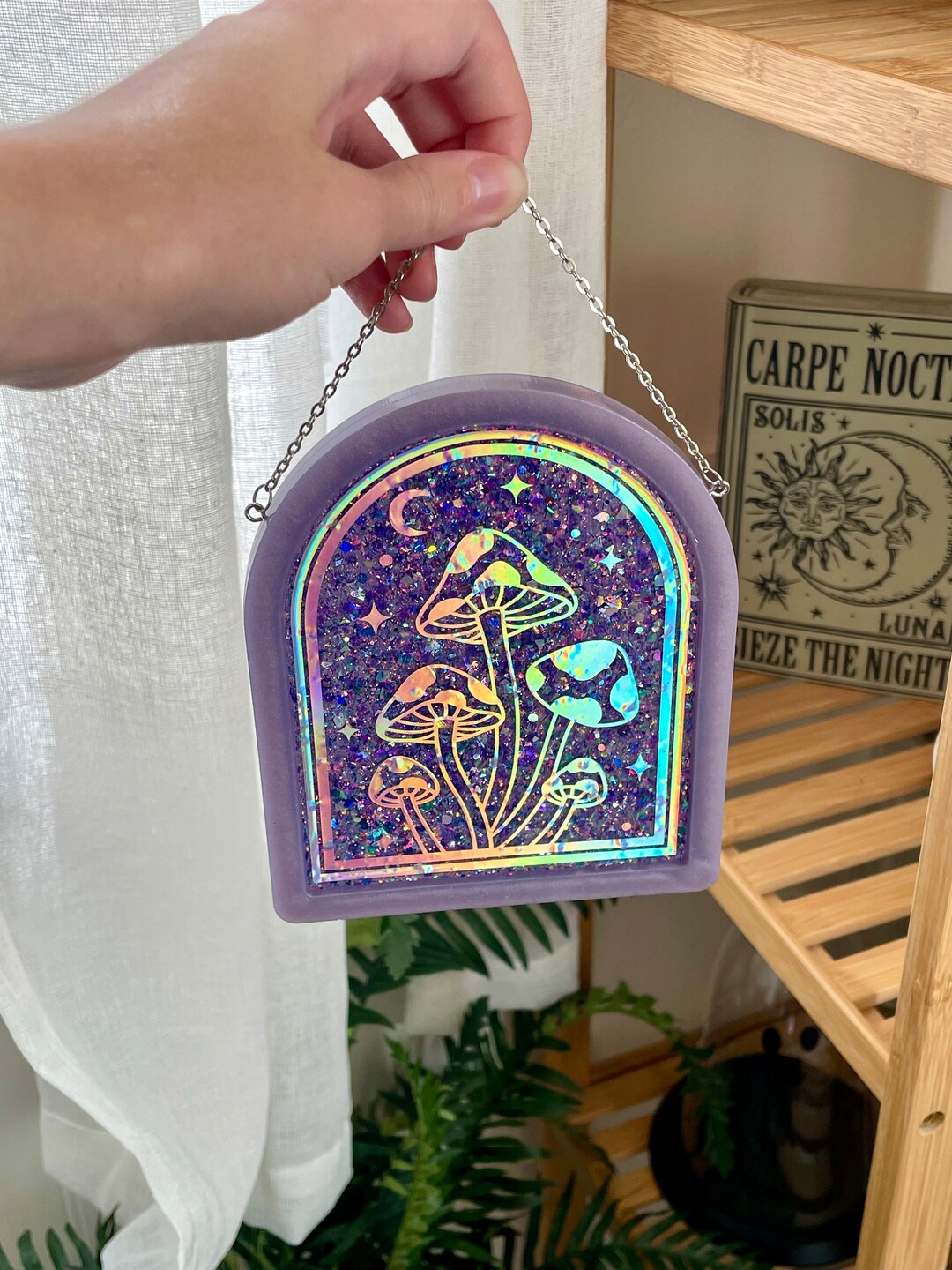 Celestial Holographic Mushroom Arch Wall Art - Etsy