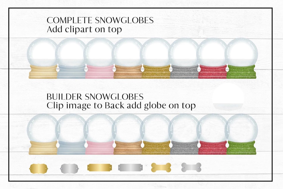 Snowglobe Builder Clipart Set: Sublimation PNG, Christmas Ornaments ...