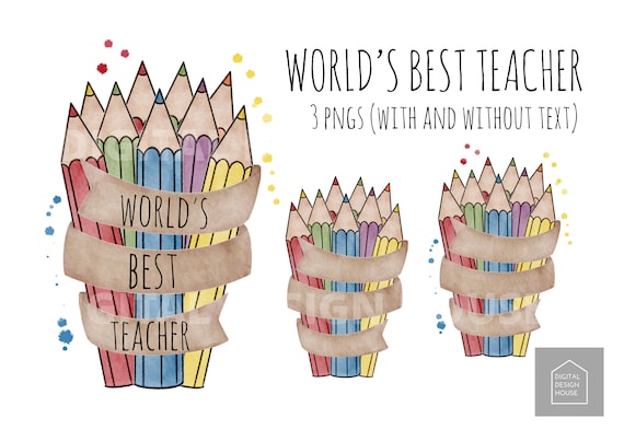 Teacher PNG Coloured Pencils Teacher Appreciation Thank You - Etsy