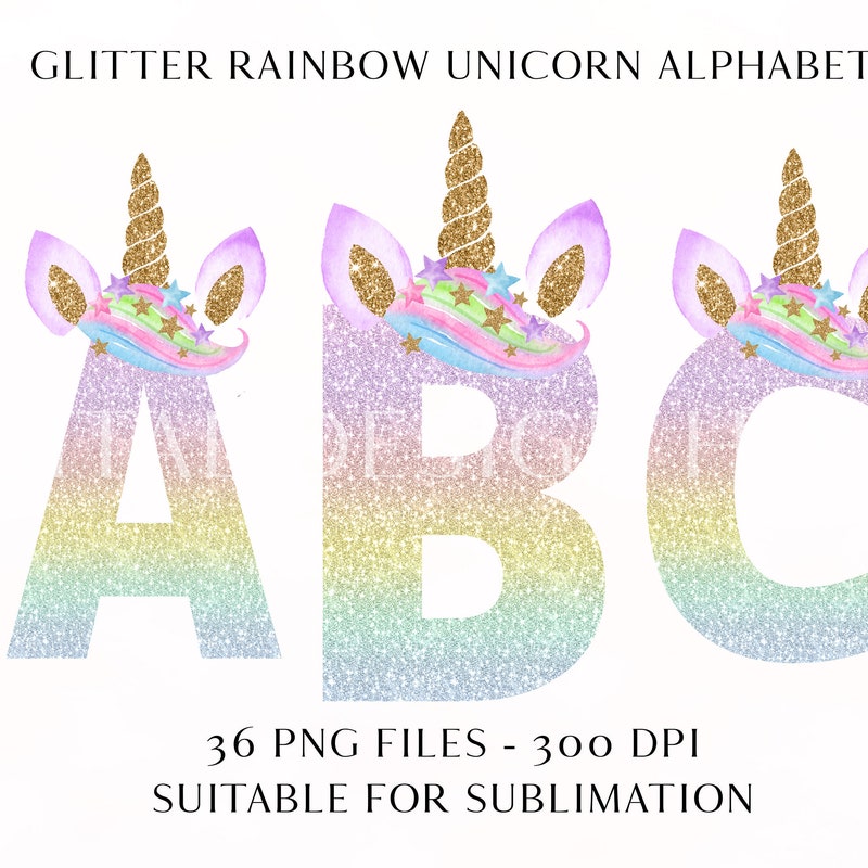 Unicorn Alphabet - Etsy