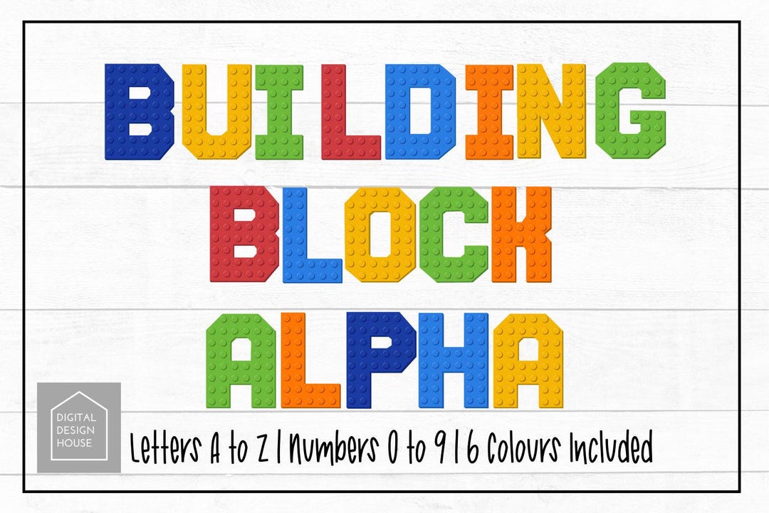 Building Blocks Alphabet Set Letters A to Z Numbers 0 to 9 6 Colours ...