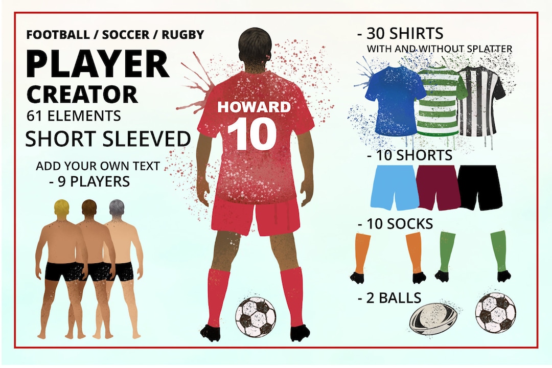 Football Soccer Player Creator | Build a Footballer 61 PNG Instant ...
