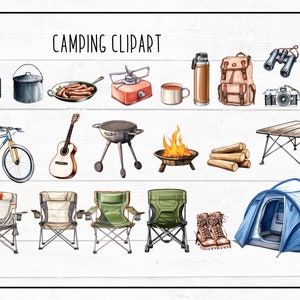 Camping Clipart Scene Builder Set With Clipart & Backgrounds PNGS for ...